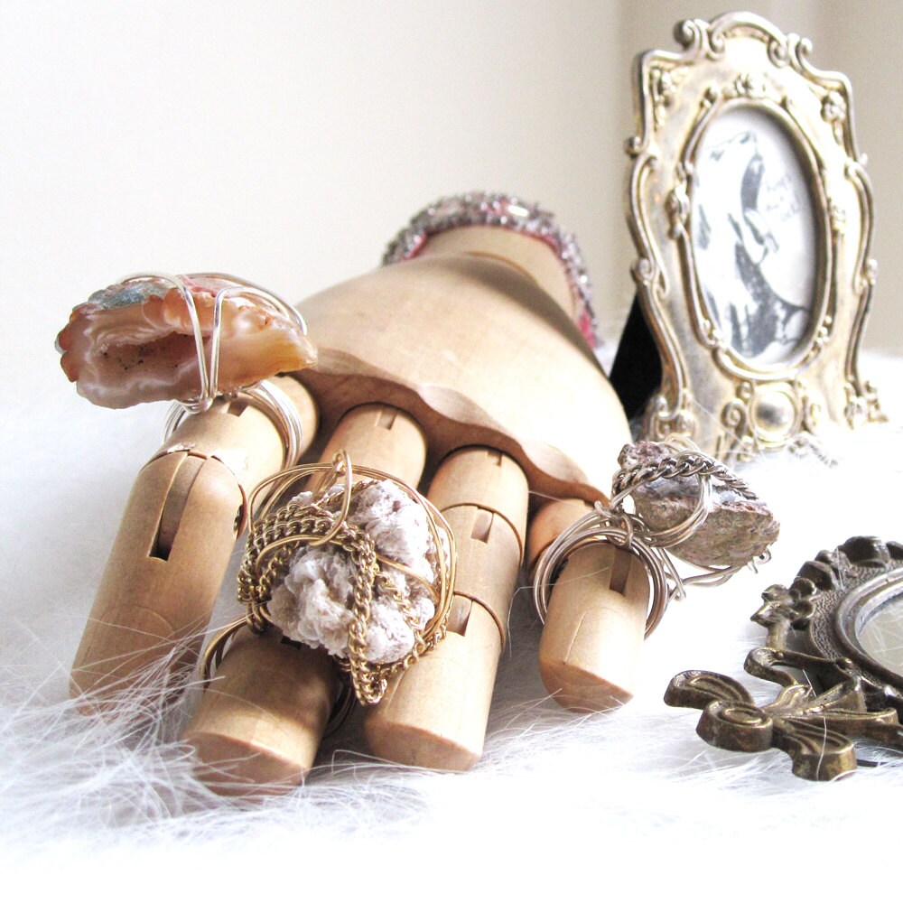 Geode Crystal Cave Ring That Rocks Size 6.5 - Etsy