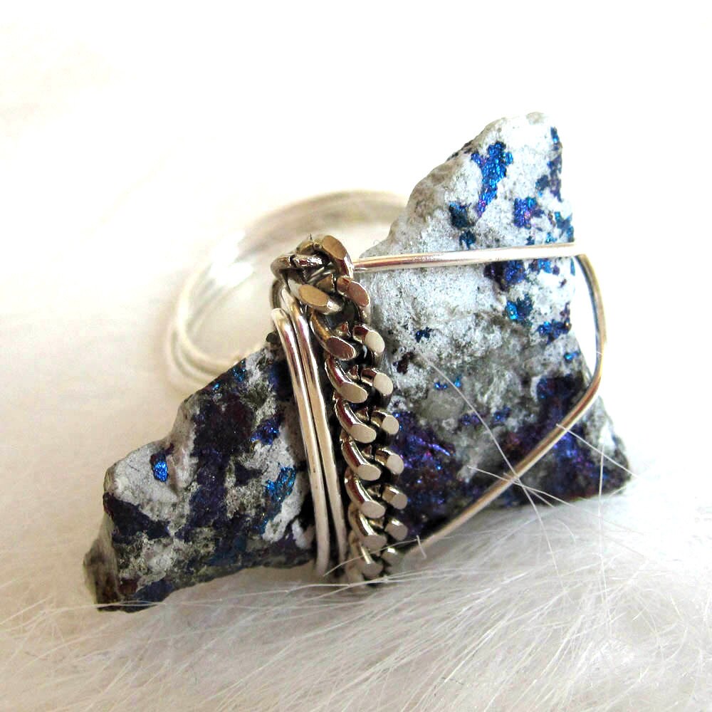Electric Blue and Silver Ring That Rocks Size 6.5 - Etsy