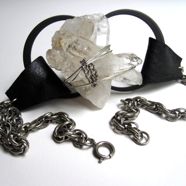 Raw Crystal Geode Lita Rock Handcuff Necklace - Etsy