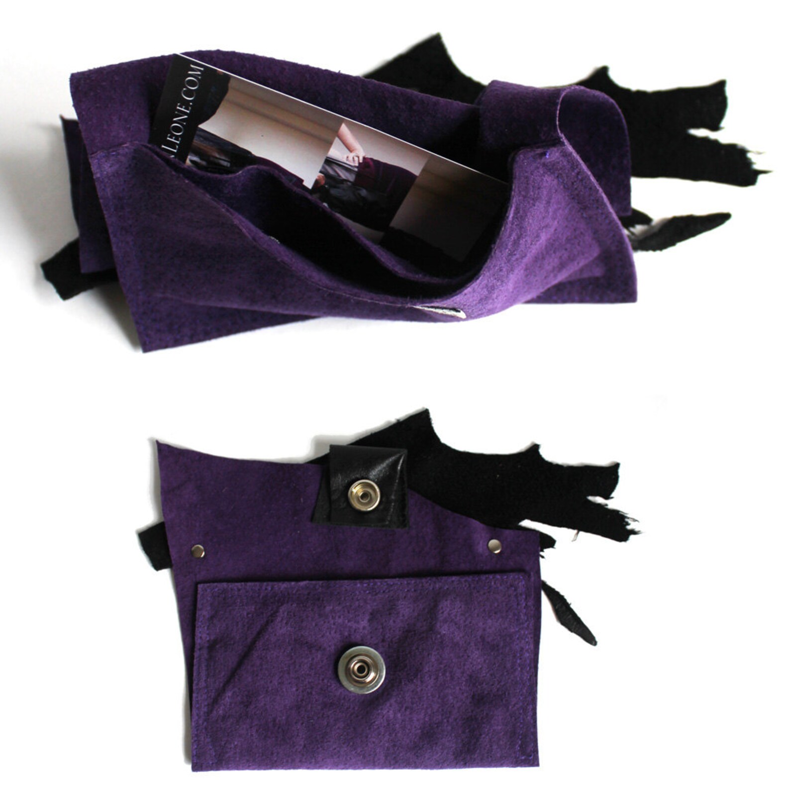 Purple Leather Business Card Wallet - Etsy