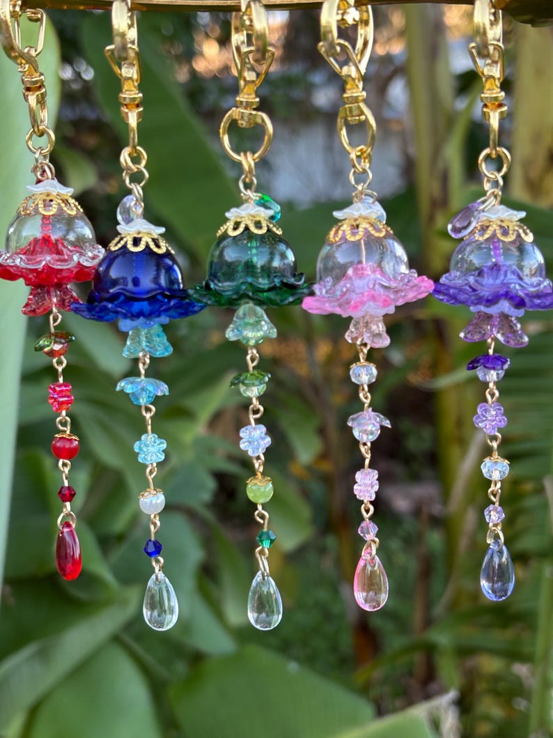 Glass Jellyfish Keychain / Cute Gift/ Accessory - Etsy