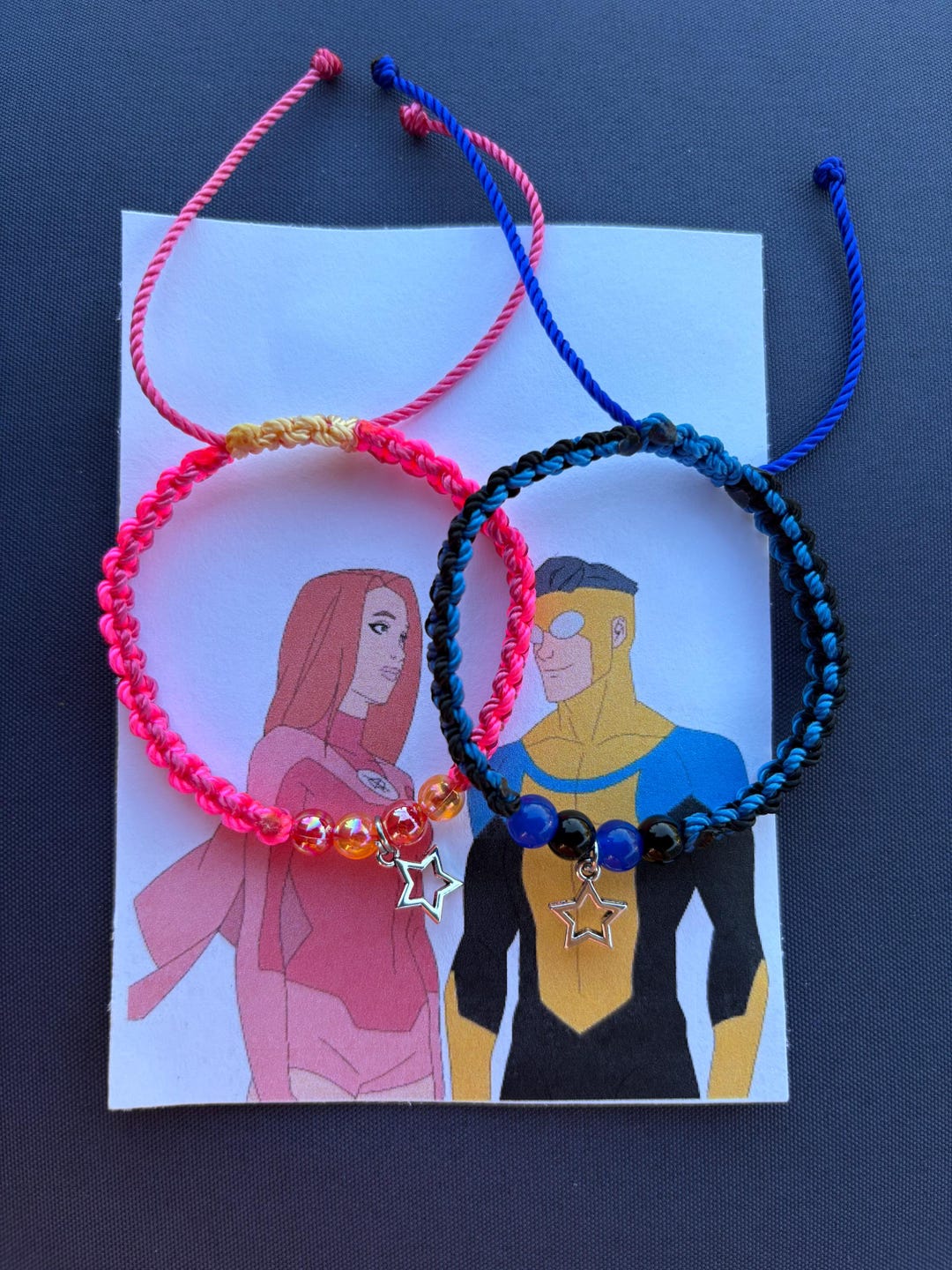 Comic Matching Bracelets Set /friendship Couples Matching Bracelets - Etsy