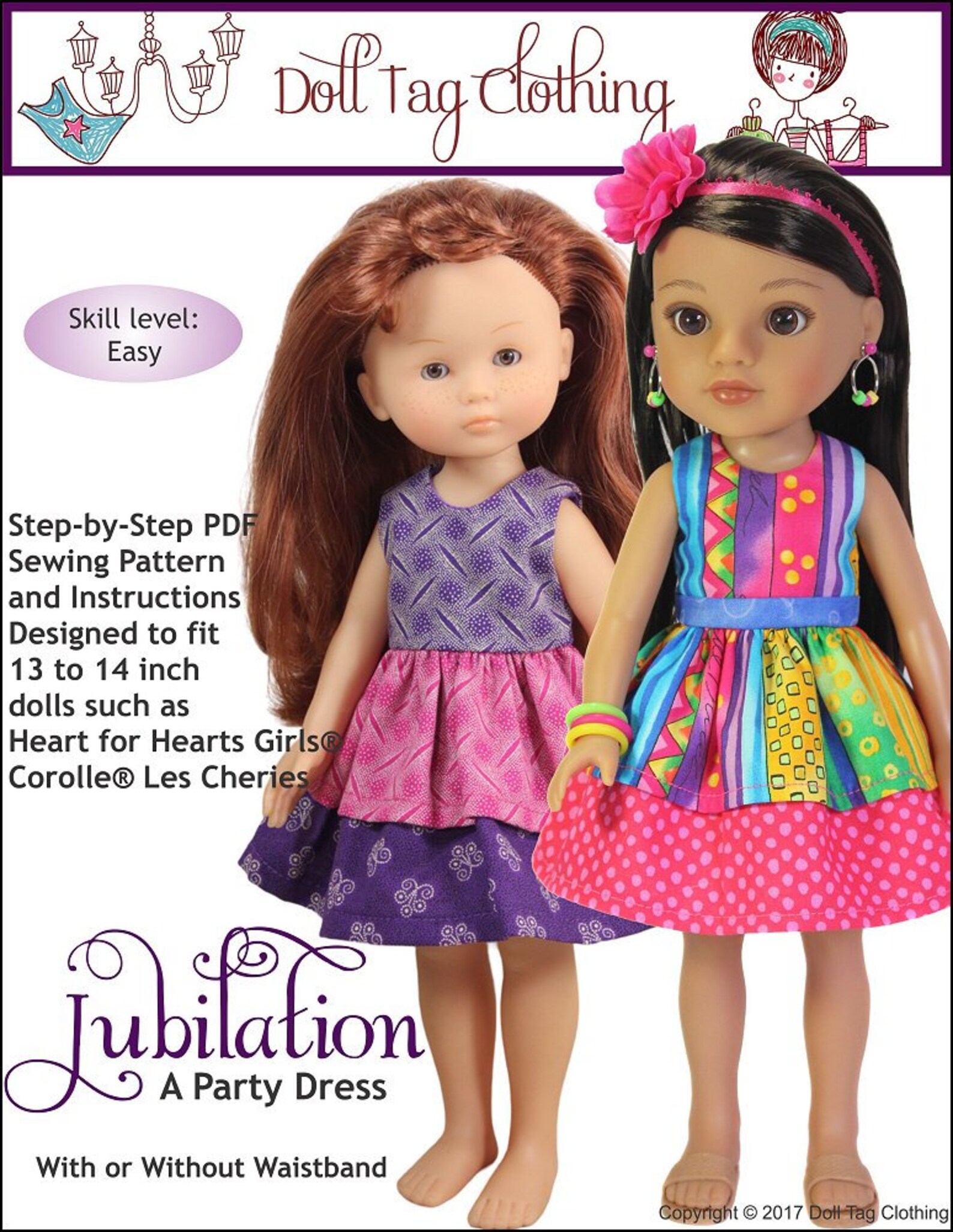 Jubilation Party Dress PDF Sewing Pattern for 13 to 14 Inch Dolls Such ...