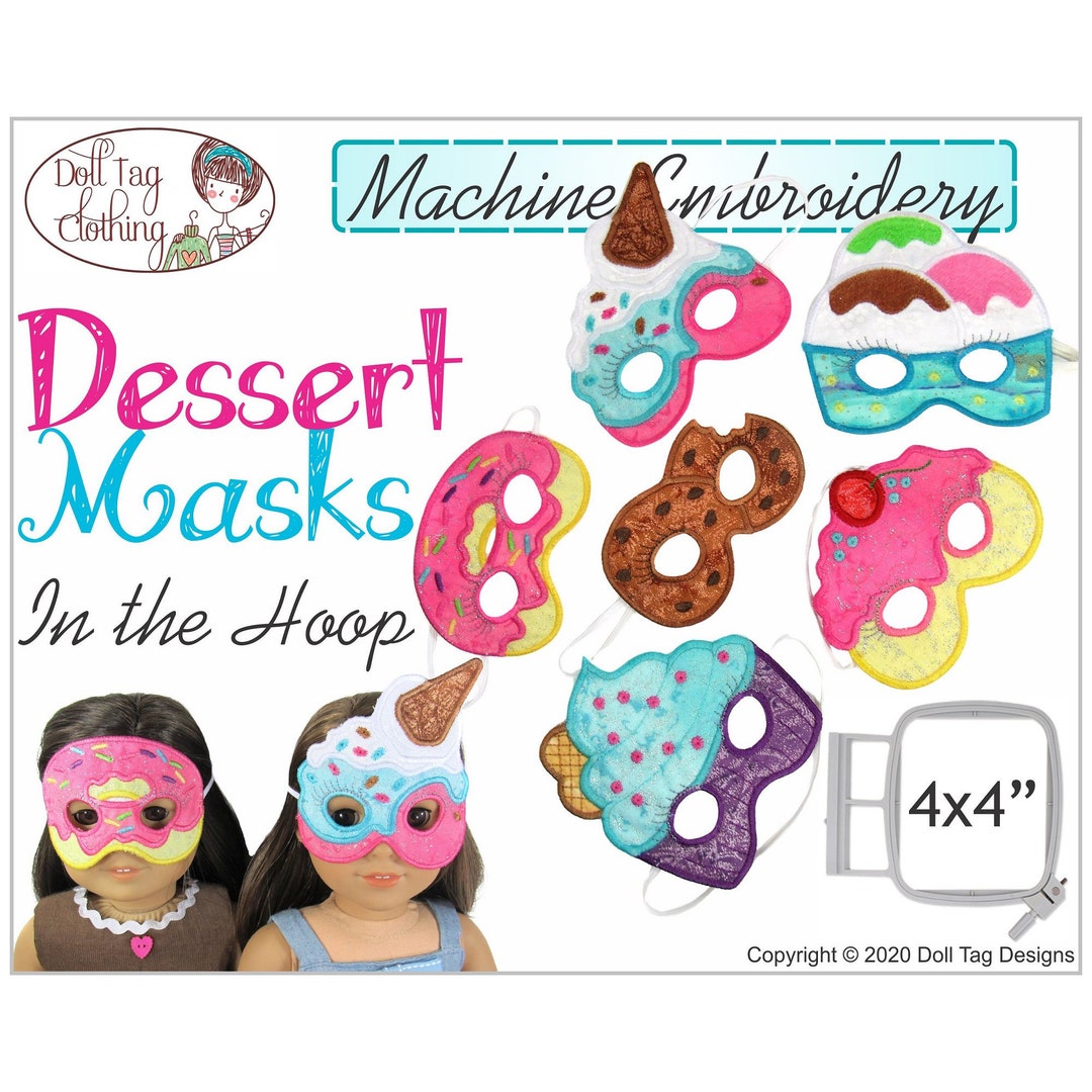 Dessert Masks Ice Cream Cone Pudding Donut Cookie in the Hoop Machine ...