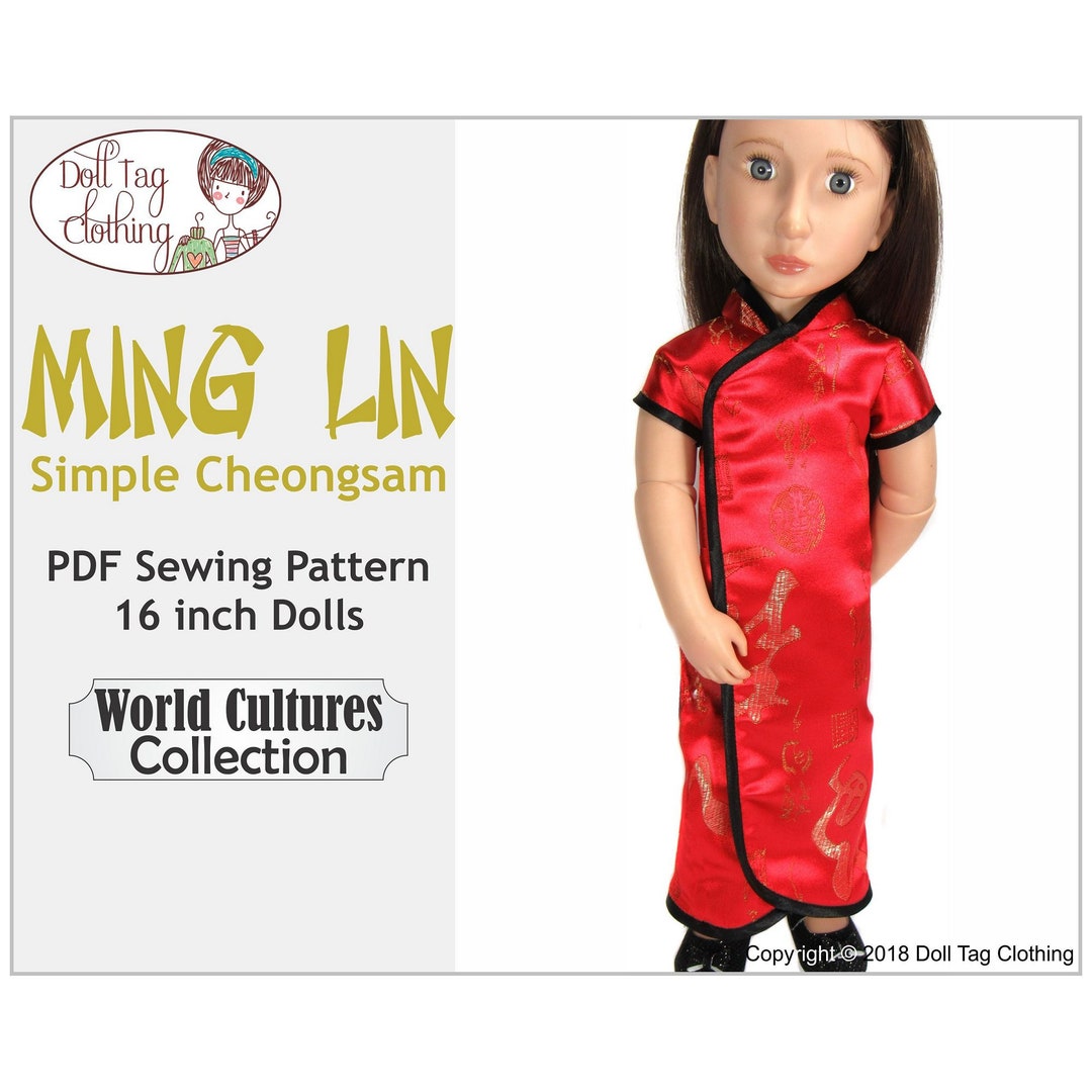 Ming Lin Simple Cheongsam PDF Sewing Pattern to Fit 16 Inch A Girl for ...