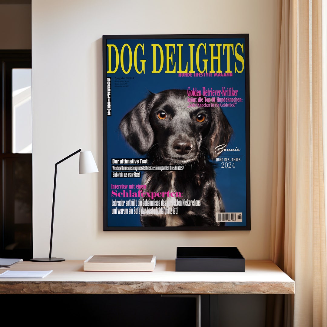 Personalized Dog Magazine Cover for Your Four-legged Friend, Individual ...