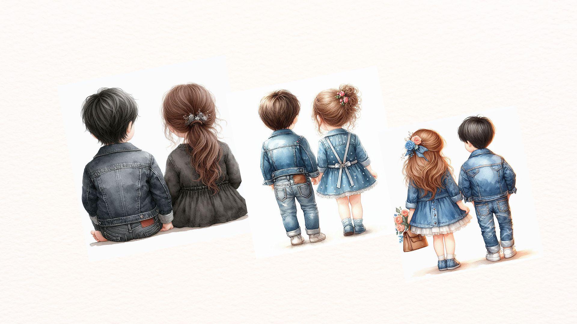 22 Watercolor Best Friend Clipart Bundle, Gils and Boy Clipart, Friends ...