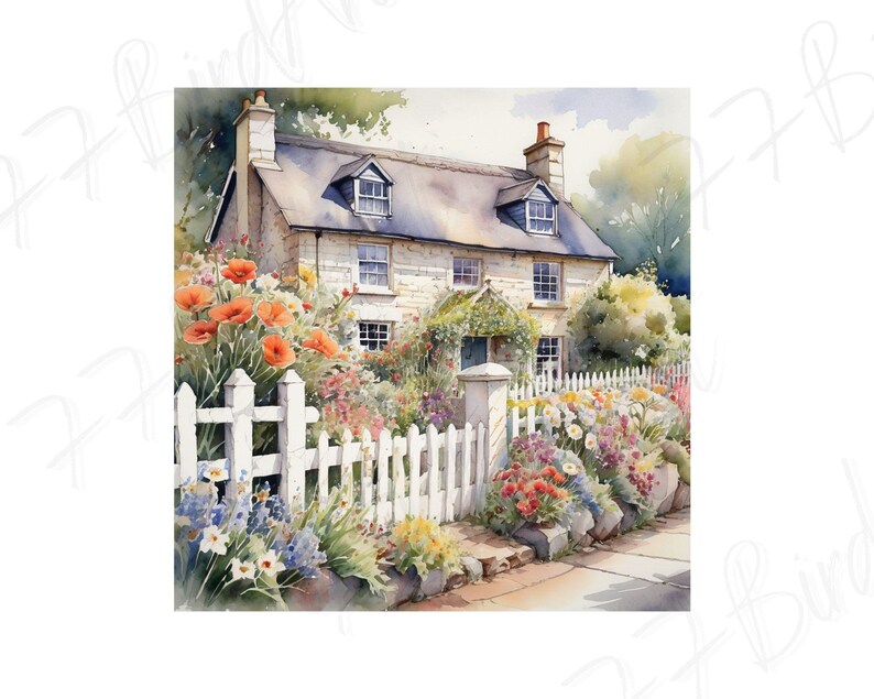 12 Jpg Old British Village Clipart, 12 High Quality Watercolor Jpgs ...