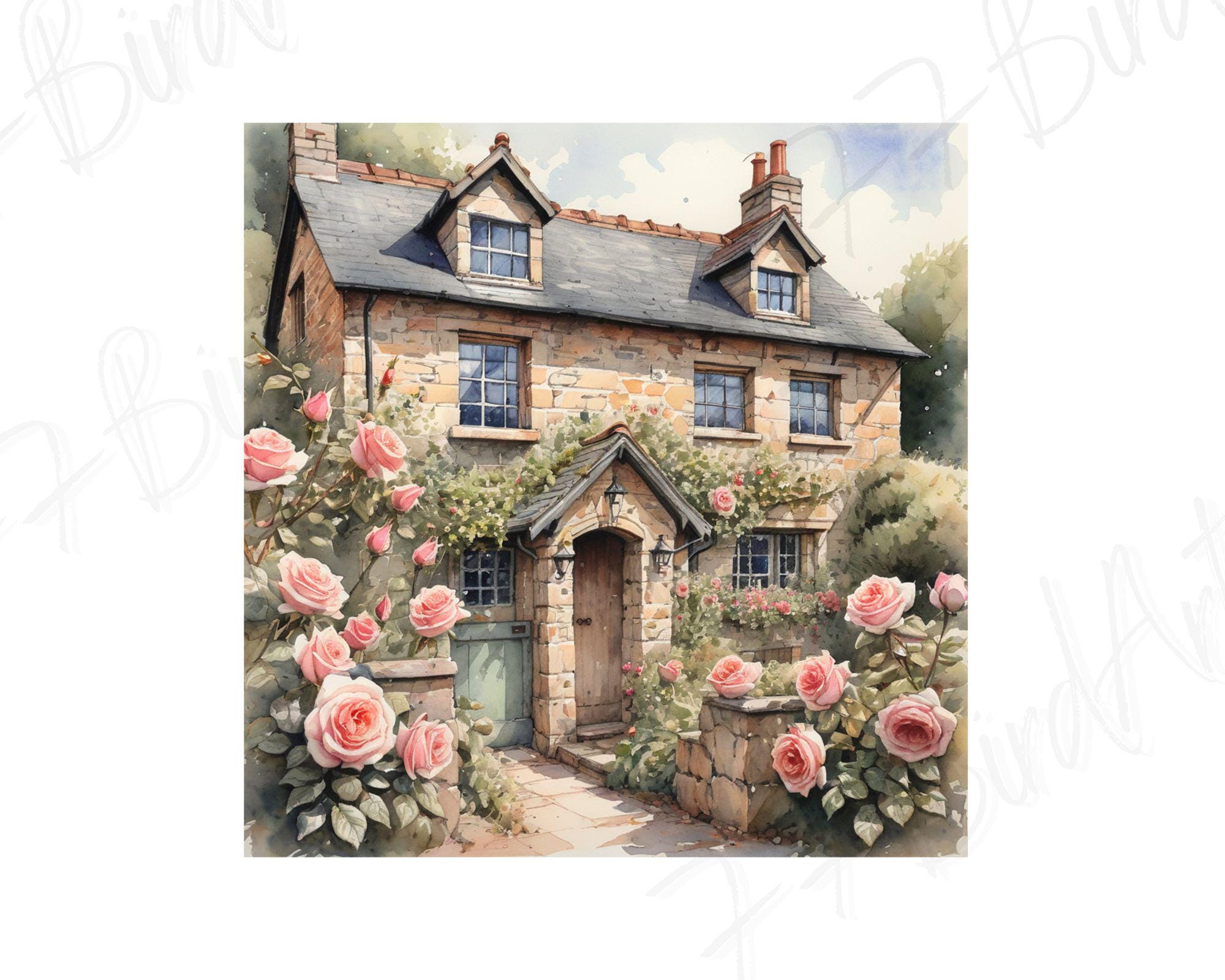 12 Jpg Old British Village Clipart, 12 High Quality Watercolor Jpgs ...