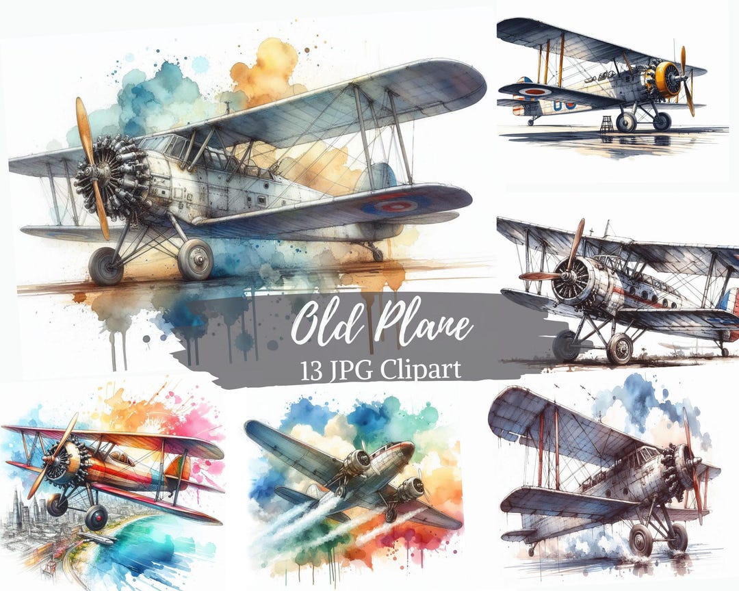 12 Old Plane Clipart , Airplane Printable, Junk Journal Plane, Airplane ...