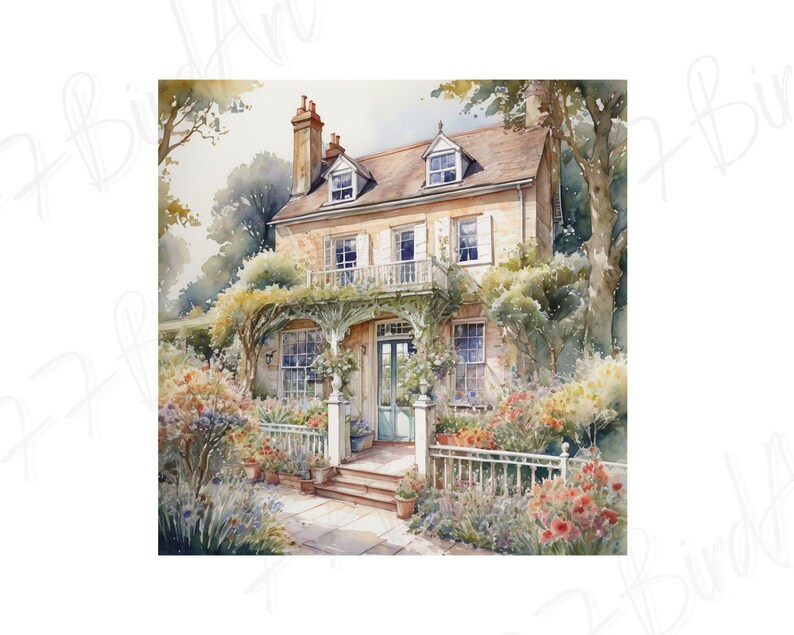 12 Jpg Old British Village Clipart, 12 High Quality Watercolor Jpgs ...