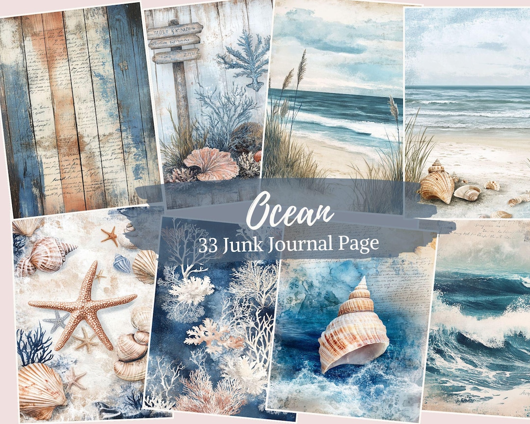 Ocean Junk Journal Page , Vintage Journal Papers, Ocean Junk Journal ...