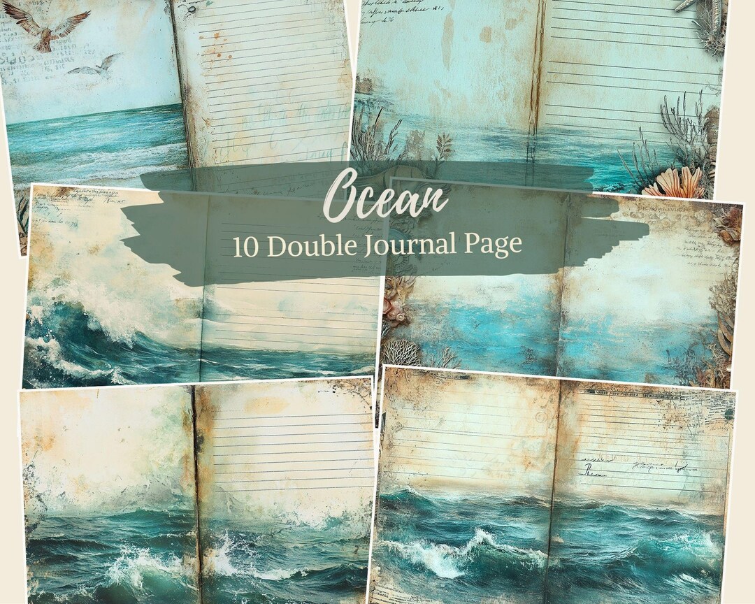 Ocean Junk Journal Page , Vintage Journal Papers, Ocean Junk Journal ...