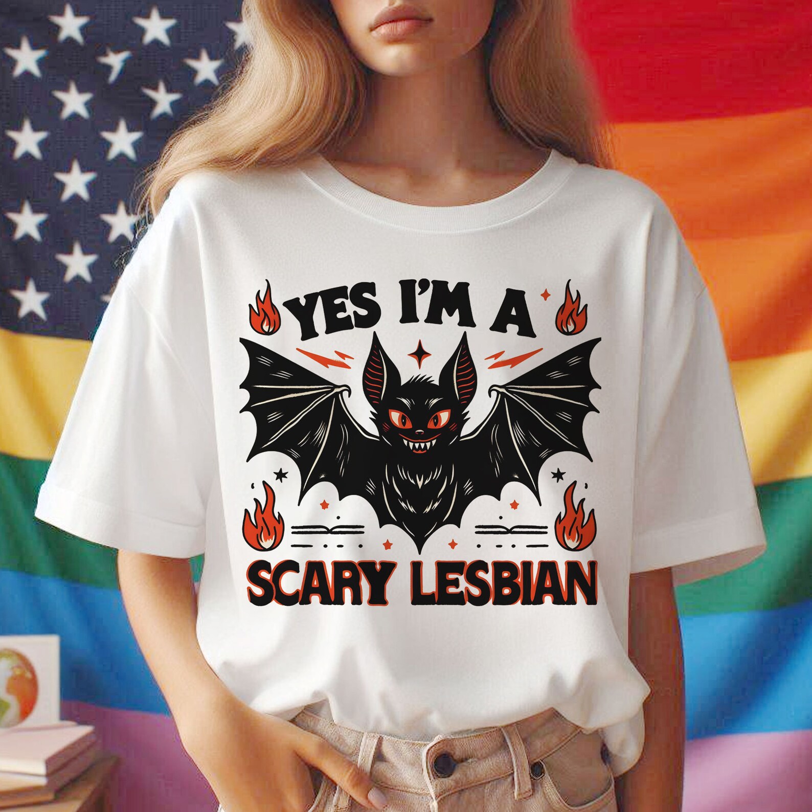 I'm a Scary Lesbian Png, Funny Lesbian Png ,respect Pronouns, LGBT ...