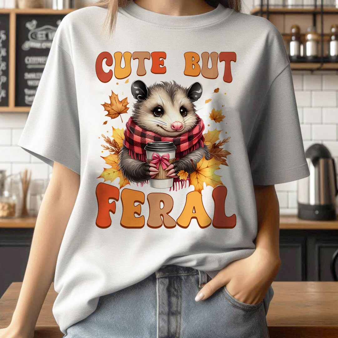 Cute but Feral Png, Fall Png, Feral Opossum Png, Autumn Png Designs ...