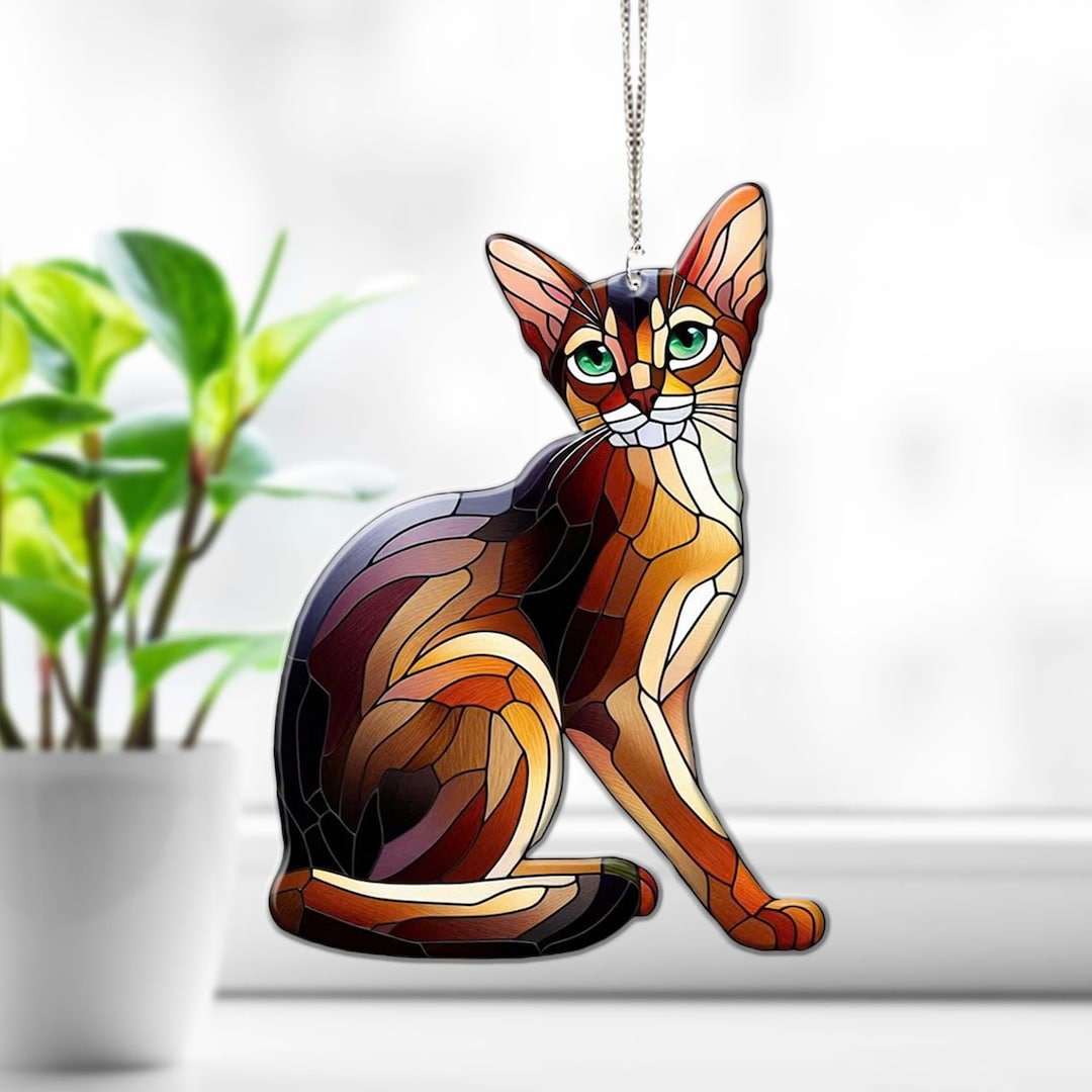 Abyssinian Acrylic Window Hanging, Abyssinian Cat Owner Gift, Window ...