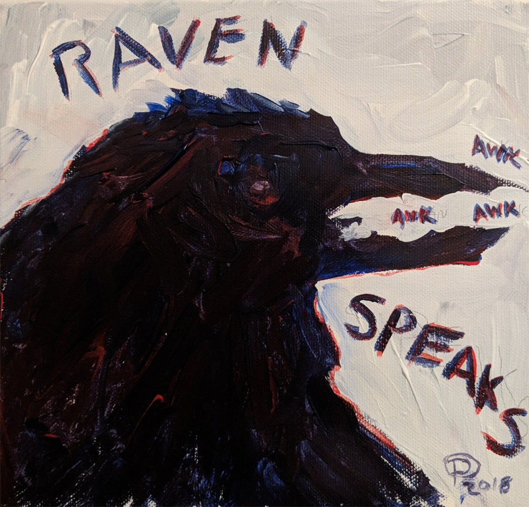 Raven Speaks Acrylic on Canvas - Etsy