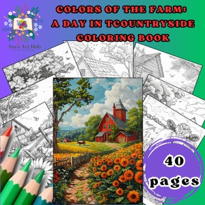 40 Farm Inspired Coloring Page, Enchanting Landscape Coloring Pages ...