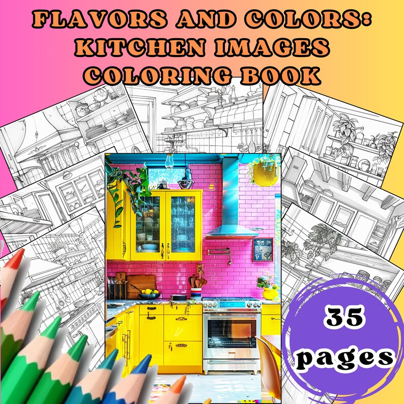 35 Kitchen Coloring Page, Modern Interior Design Coloring Page ...