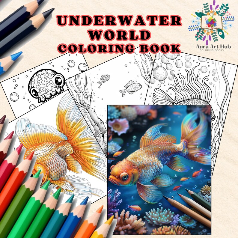 35 Underwater World Coloring Page, Adults Coloring Pages, Cute Sea ...