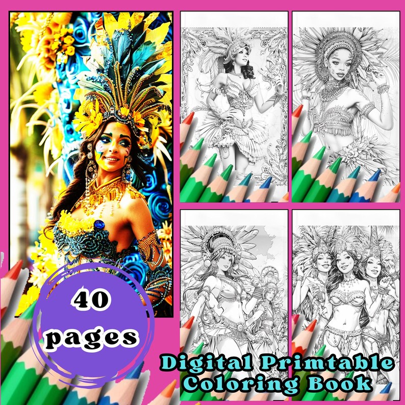 40 Carnaval De Rio Coloring Book, Traditional Dance Coloring Pages ...