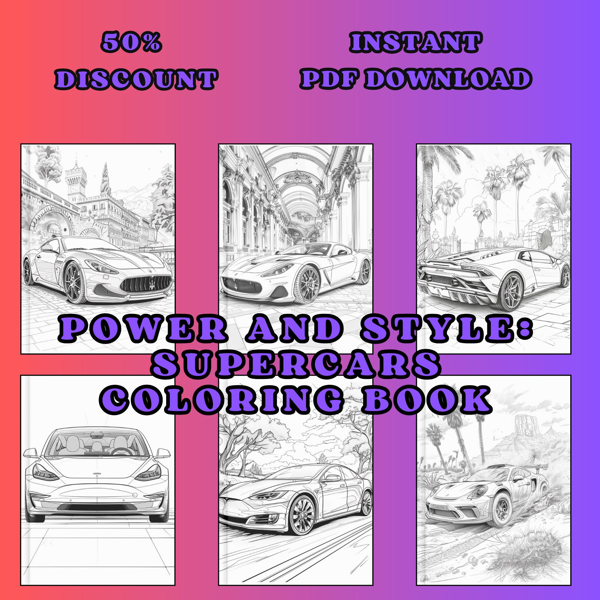 40 Supercars Coloring Page, Cute Cars Kids Coloring Sheets, Porsche ...