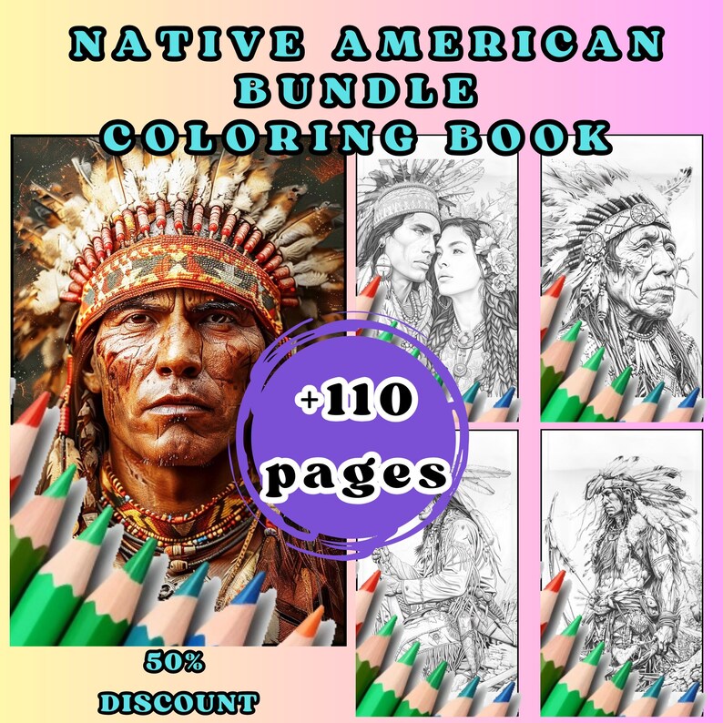 Bundle 110 Native American Coloring Pages, Indigenous Coloring Pages ...