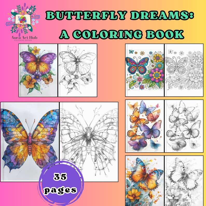 35 Floral Butterfly Coloring Pages, Butterfly Coloring Book Printable ...