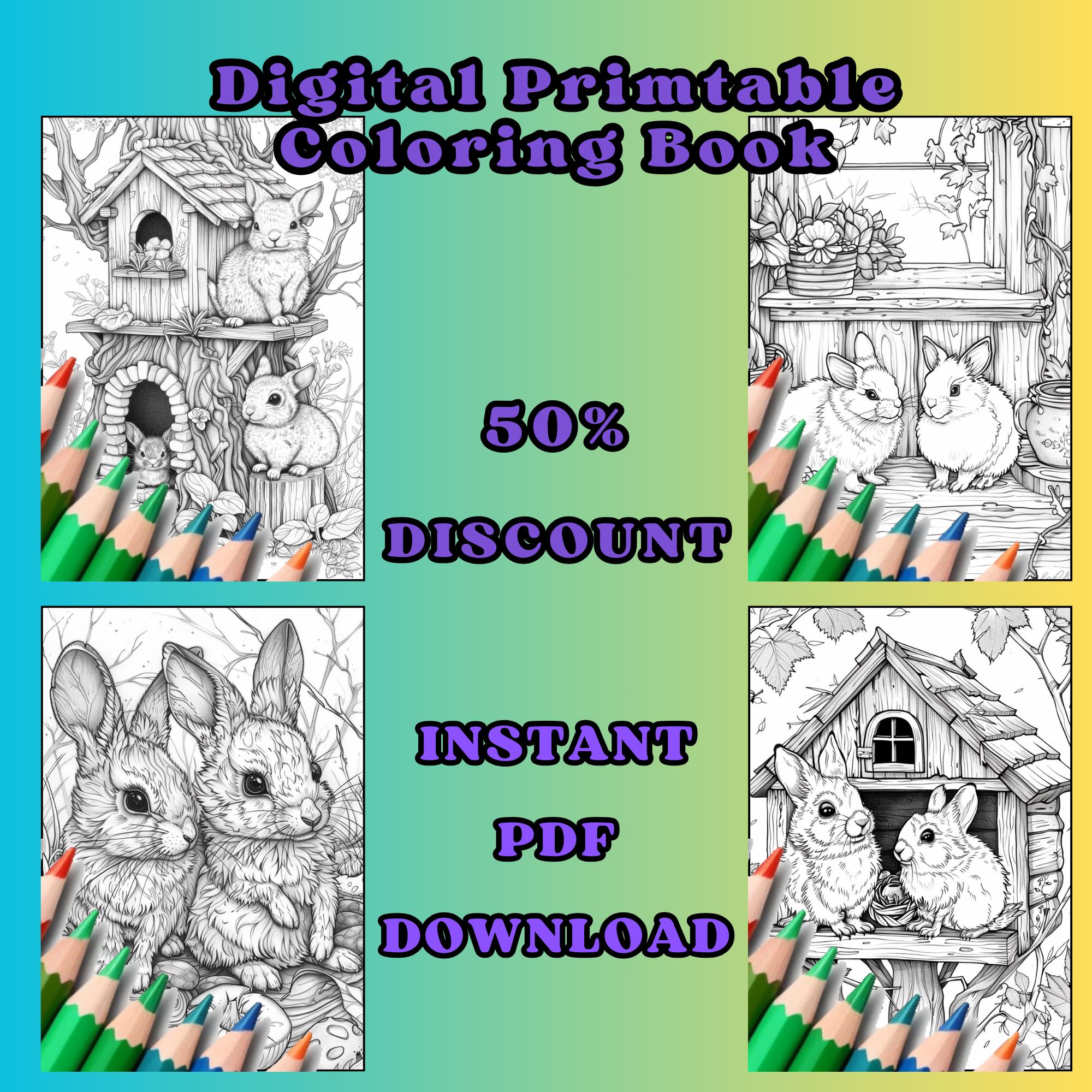 35 Rabbit Coloring Page, Cute for Kids Coloring Sheets, Animal Coloring ...