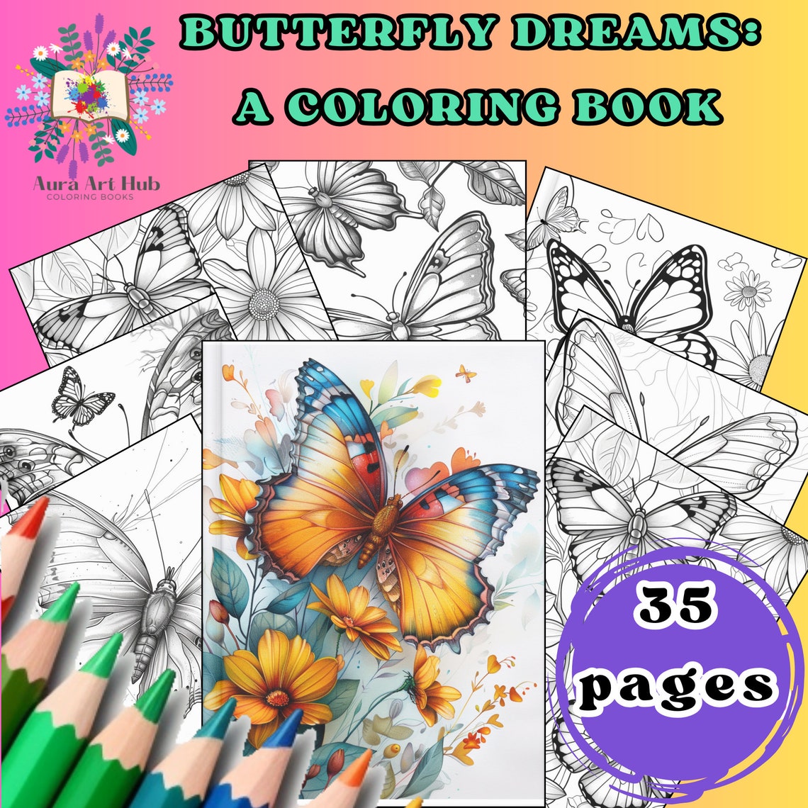 35 Floral Butterfly Coloring Pages, Butterfly Coloring Book Printable ...