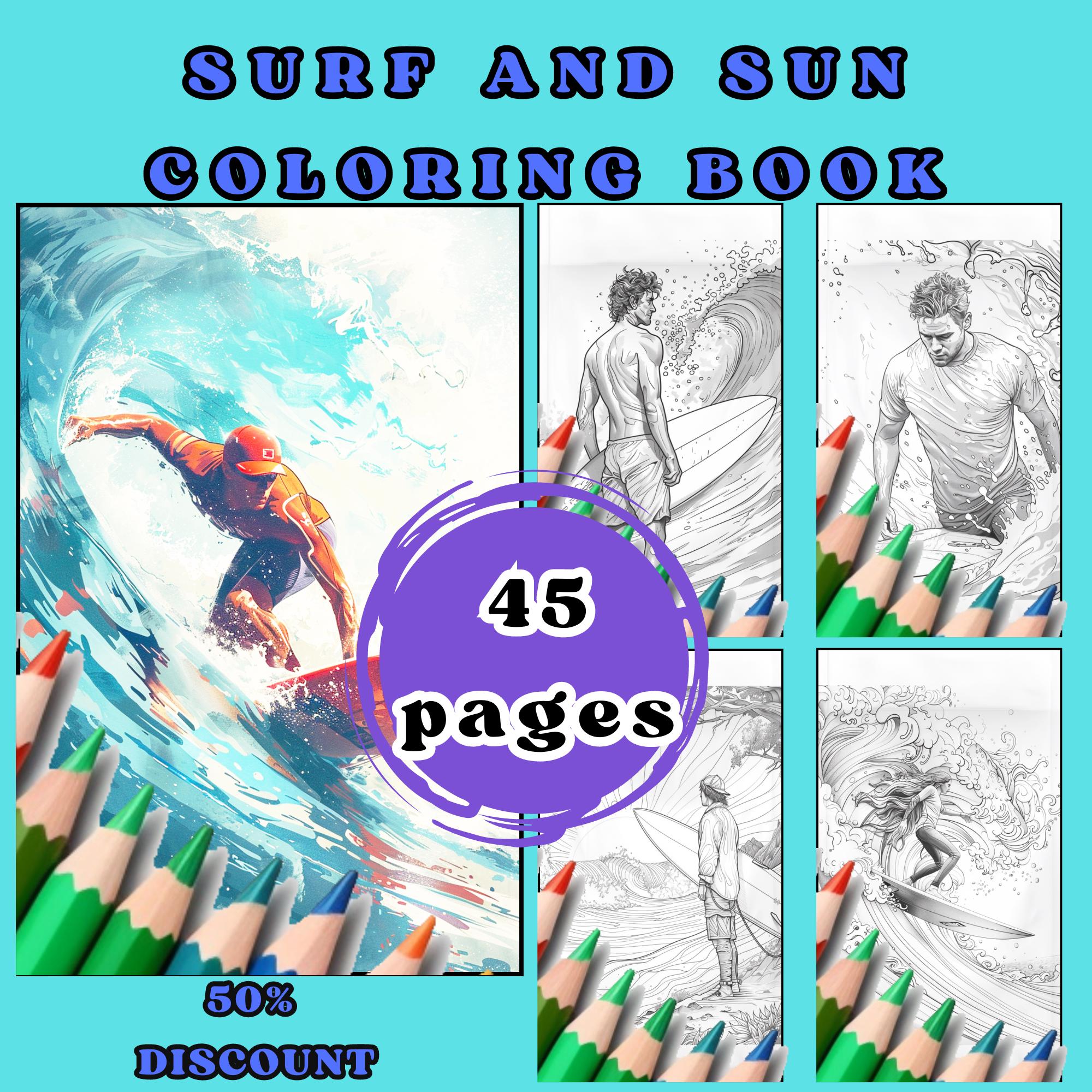 Surf Coloring Page, Adults Coloring Page, Sports Coloring Sheet ...