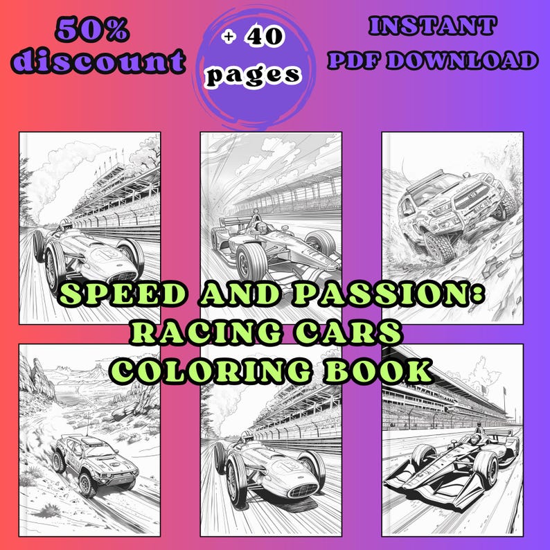 40 Racing Cars Coloring Sheets, Vehicle Coloring Pages, Monster ...
