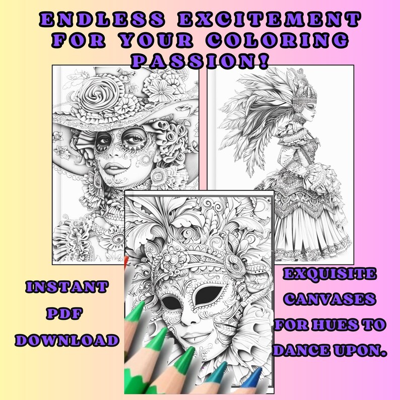 Masked Dance Coloring Book, Traditional Dance Coloring Pages, Kids ...