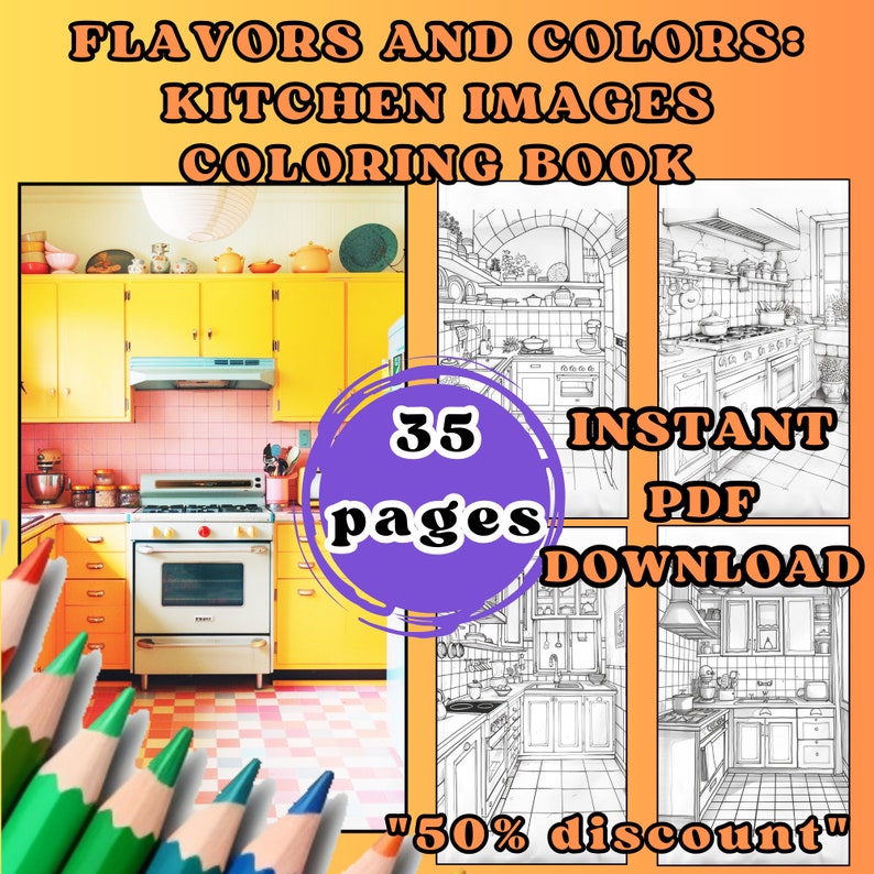 35 Kitchen Coloring Page, Modern Interior Design Coloring Page ...