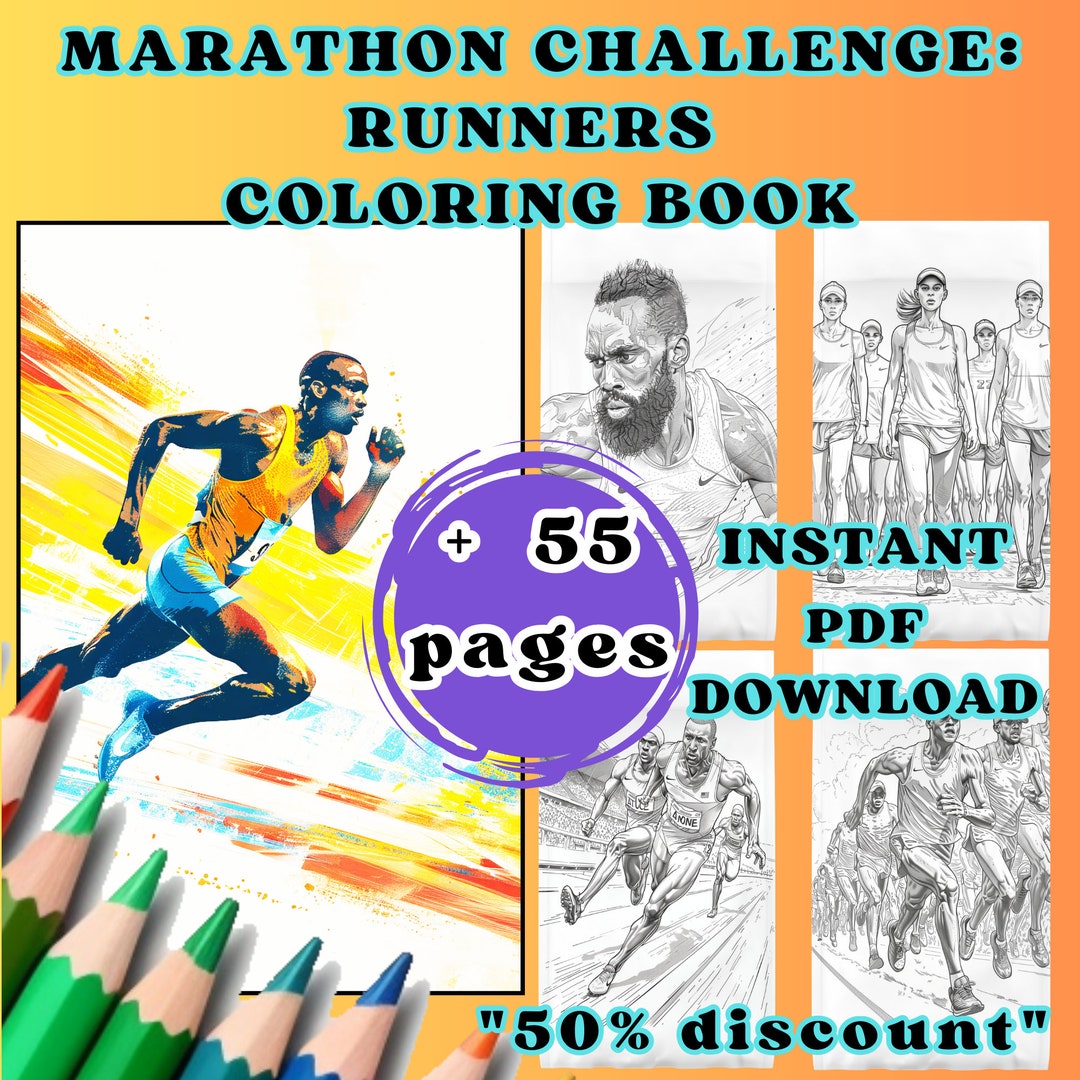 55 Marathon Coloring Page, Adults Coloring Pages, Kids Coloring Sheets ...