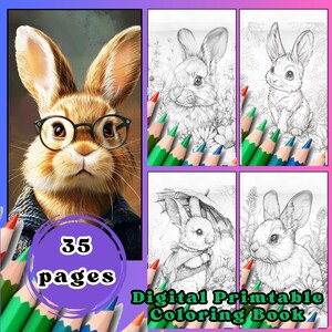 35 Rabbit Coloring Page, Cute for Kids Coloring Sheets, Animal Coloring ...