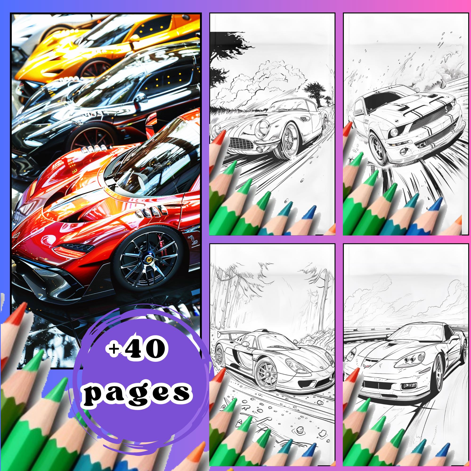 40 Supercars Coloring Page, Cute Cars Kids Coloring Sheets, Porsche ...
