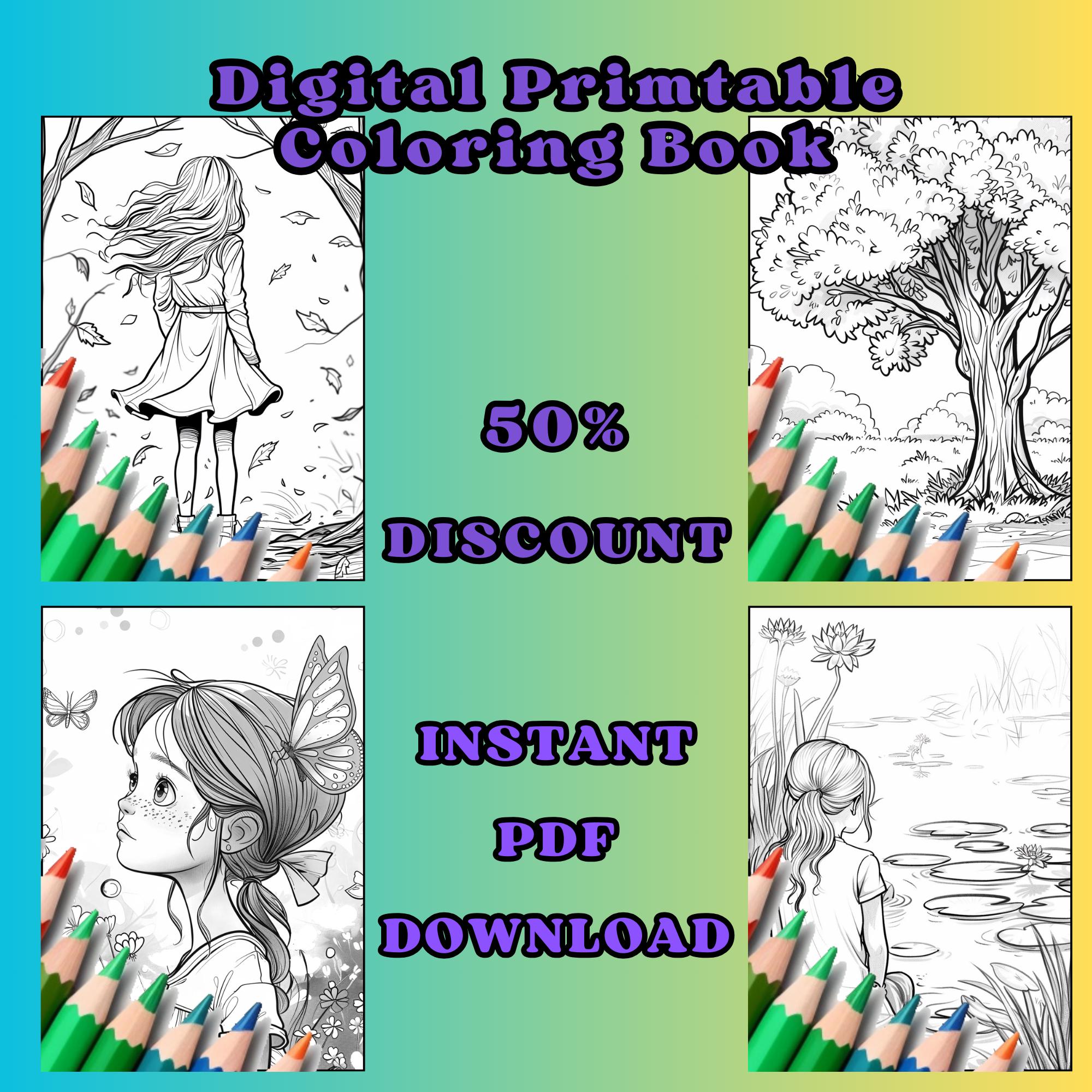 35 Nature Inspired Coloring Page, Enchanting Landscape Coloring Page ...