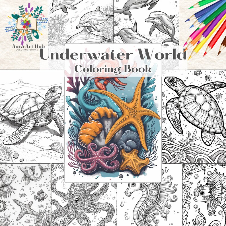 35 Underwater World Coloring Page, Adults Coloring Pages, Cute Sea ...