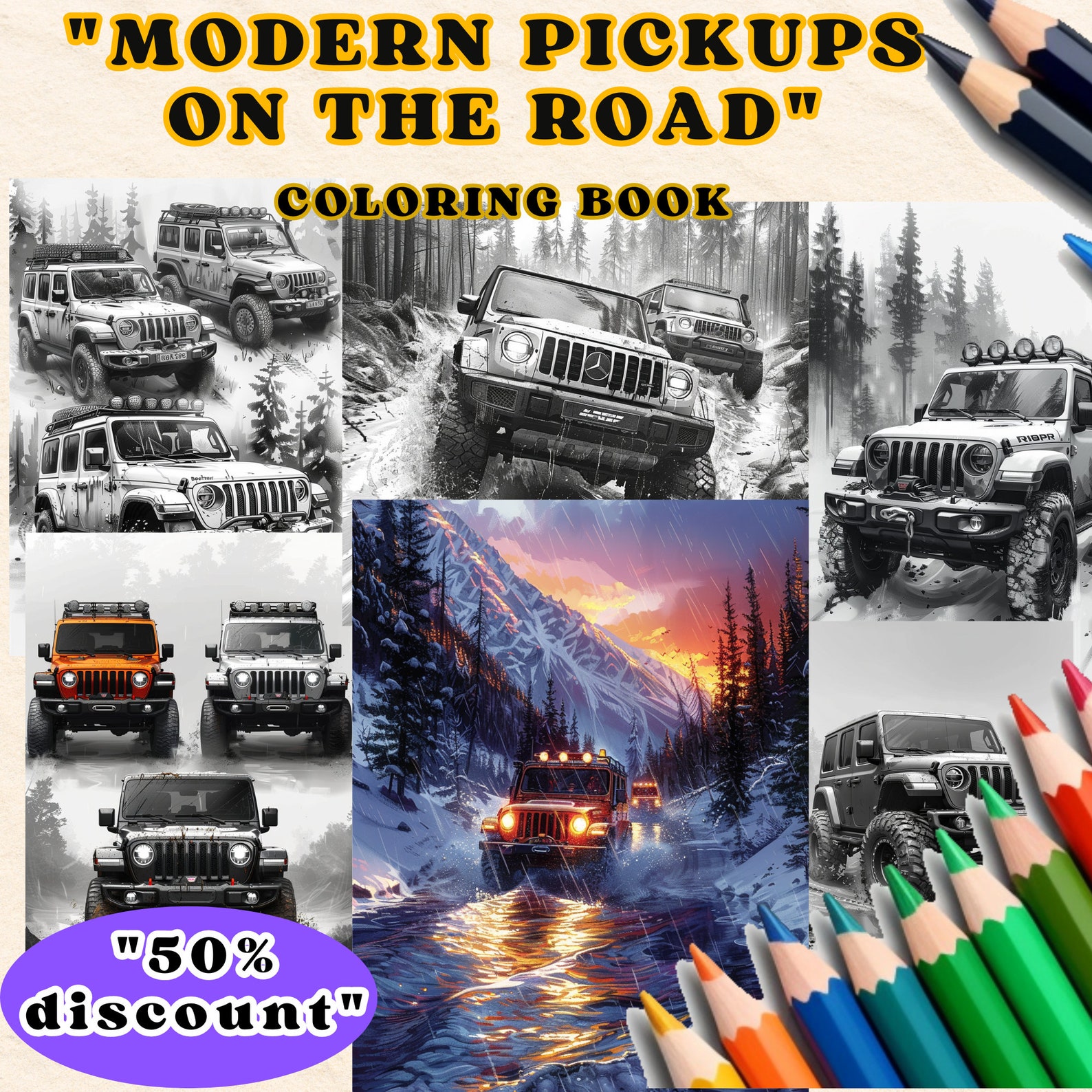 30 Modern 4x4 Off-road Trucks Coloring Pages, Ultimate Off-road ...