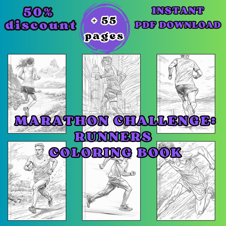 55 Marathon Coloring Page, Adults Coloring Pages, Kids Coloring Sheets ...