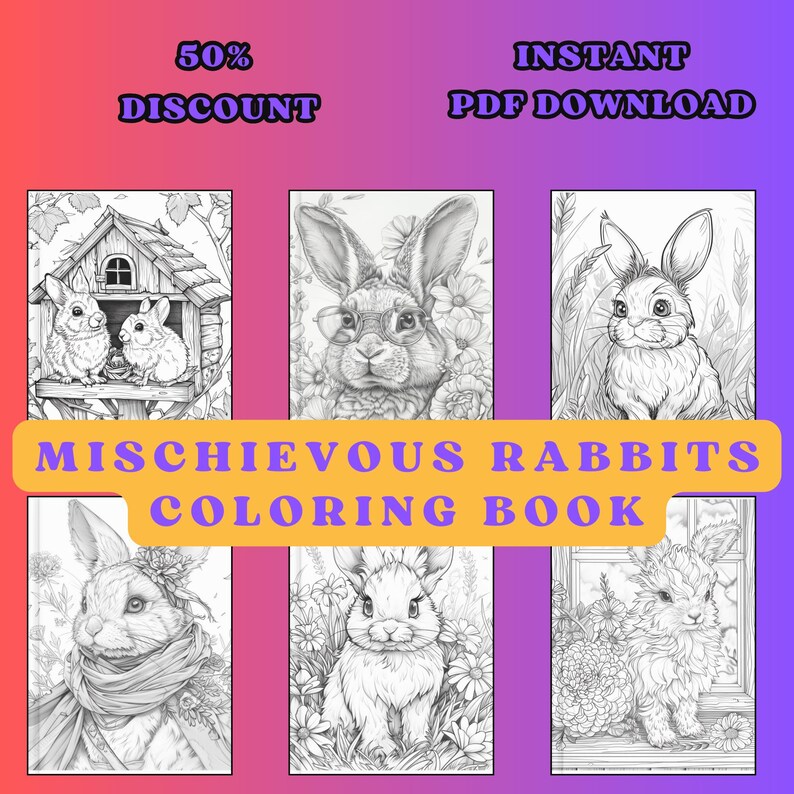 35 Rabbit Coloring Page, Cute for Kids Coloring Sheets, Animal Coloring ...