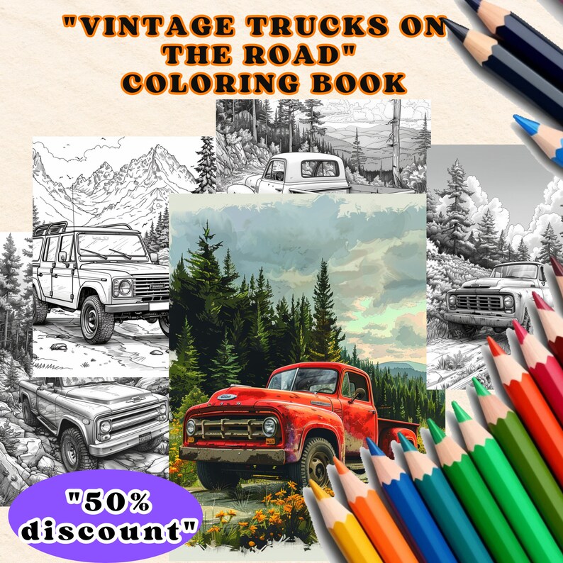 20 Vintage Off-road Trucks Coloring Pages, Classic 4x4 Vehicles ...
