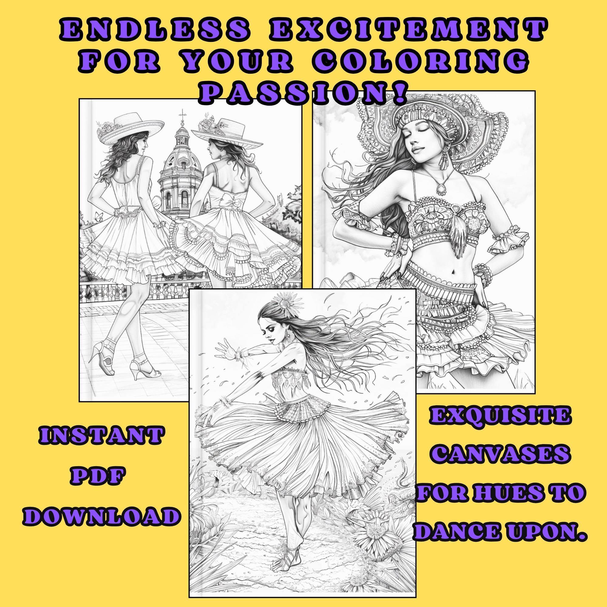 40 Dances World Coloring Pages, Kids Dance Coloring Pages, Art Therapy ...