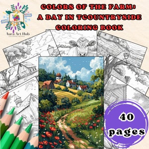 40 Farm Inspired Coloring Page, Enchanting Landscape Coloring Pages ...