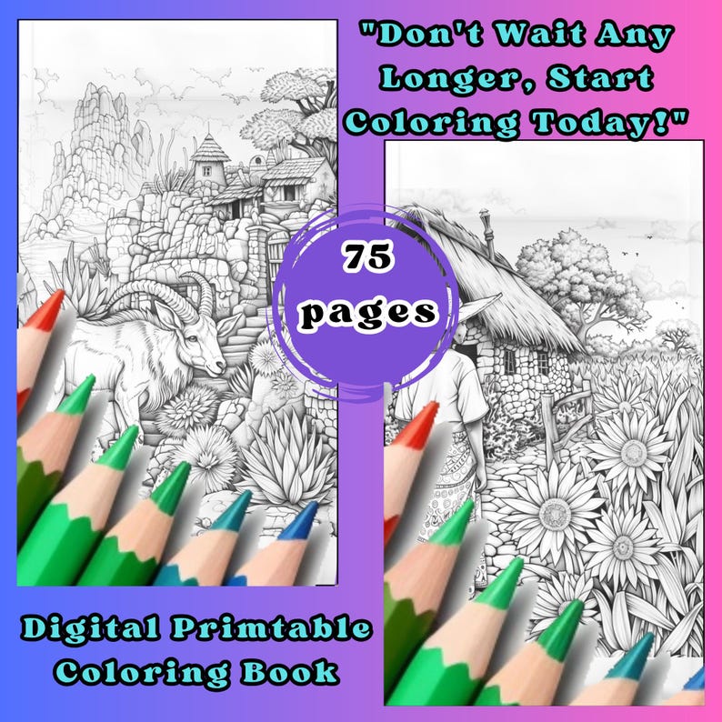 Bundle 75 Africa Coloring Pages, Adults Coloring Pages, African Animals ...