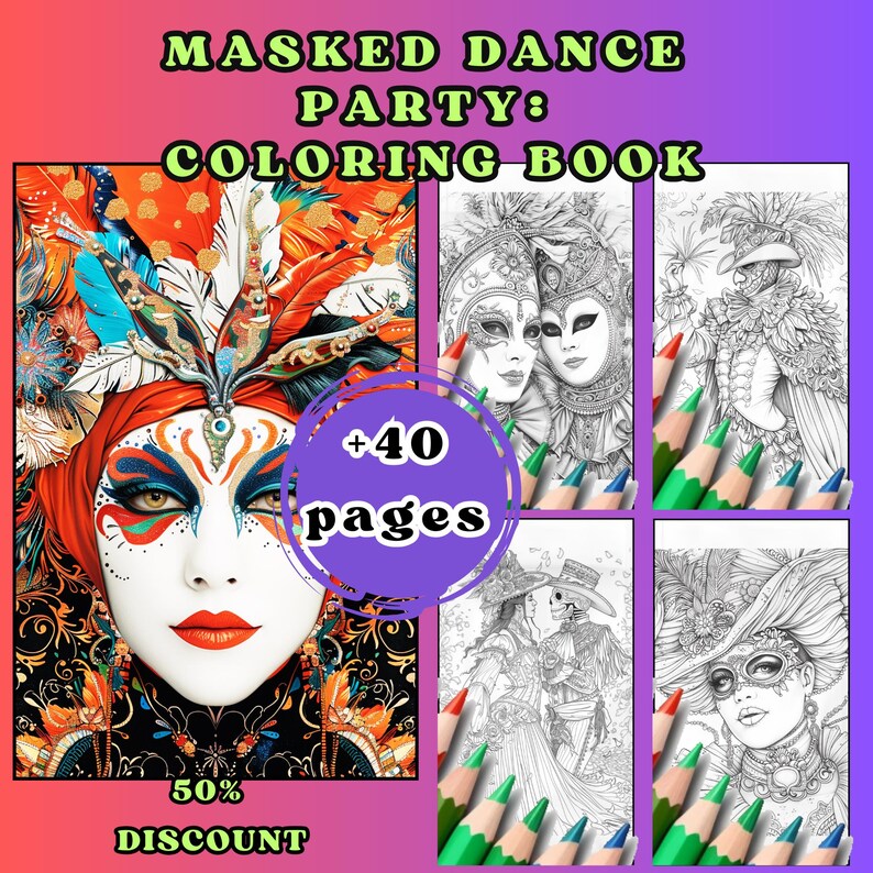 Masked Dance Coloring Book, Traditional Dance Coloring Pages, Kids ...