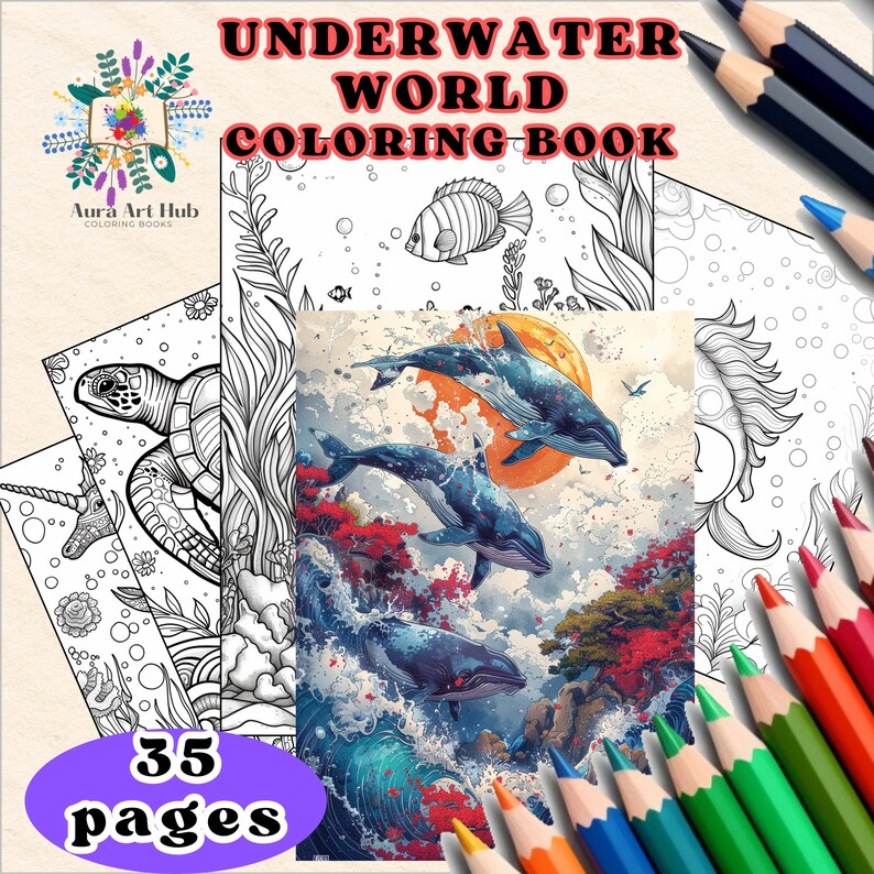 35 Underwater World Coloring Page, Adults Coloring Pages, Cute Sea ...