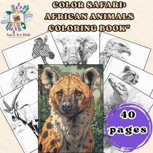 40 Safari Africanl Animals Coloring Page, Adults Coloring Pages, Cute ...