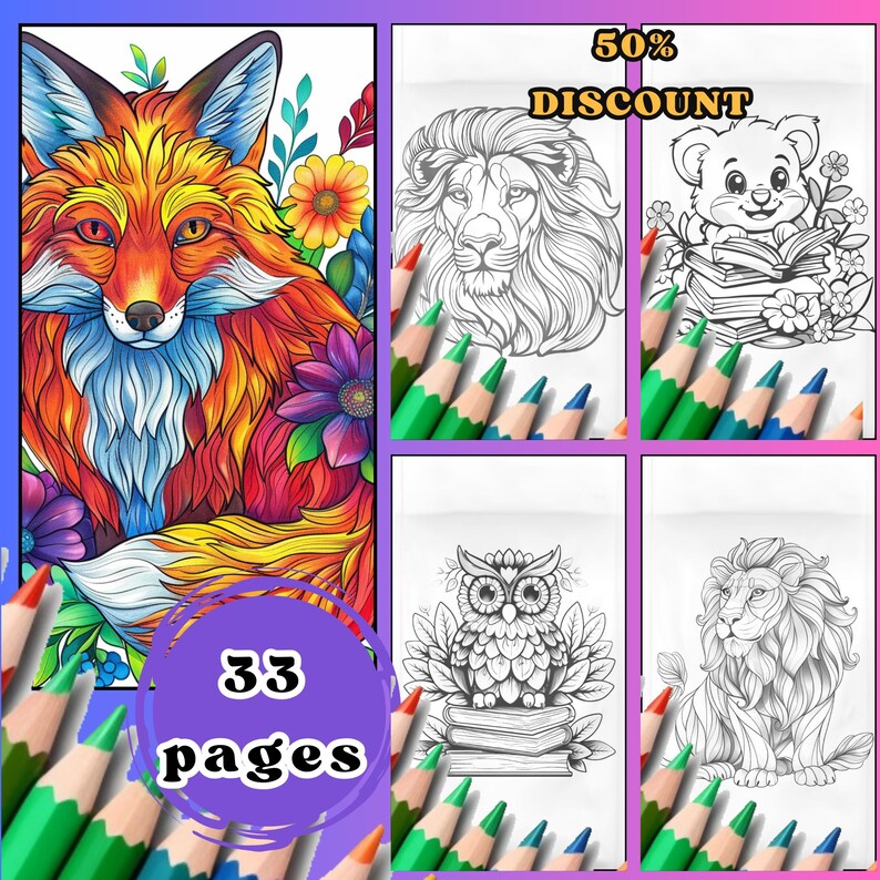 33 Animal Coloring Page, Anti Stress Coloring Pages,coloring Page for ...